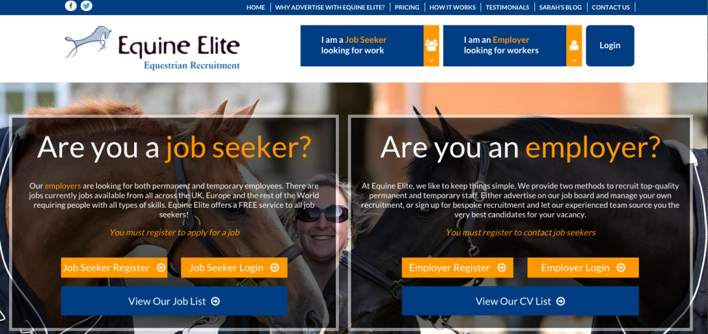 New fully interactive equestrian job board | The Gaitpost
